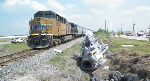 SCENE OF THE ACCIDENT: Snapshots capture train collision with cement ...